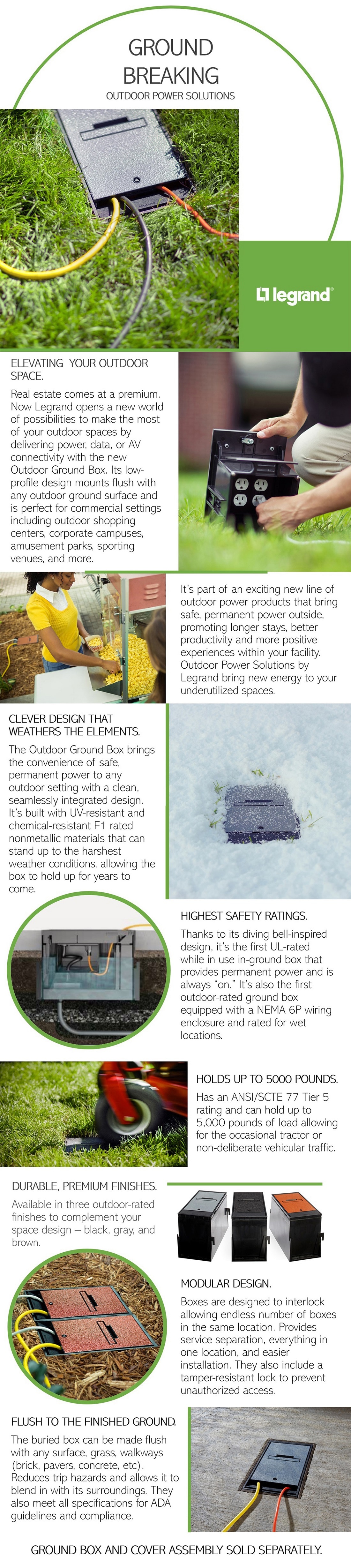 Legrand Wiremold 2-Gang Black Outdoor Weatherproof Ground Box Assembly ...