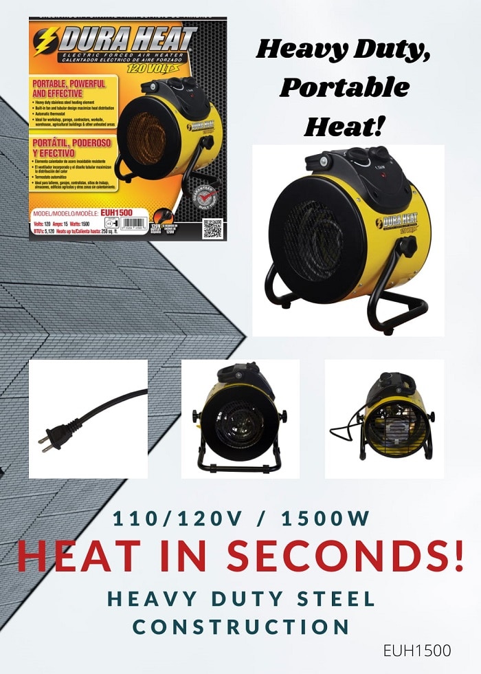 DuraHeat 1500-Watt Portable Electric Space Heater with Pivoting Base ...