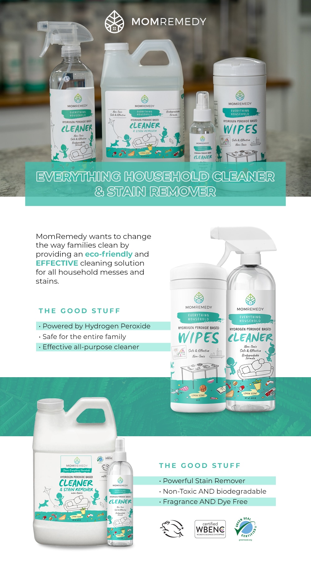 MOMREMEDY 24 oz. Everything Household Nontoxic & Eco-Friendly Hydrogen ...