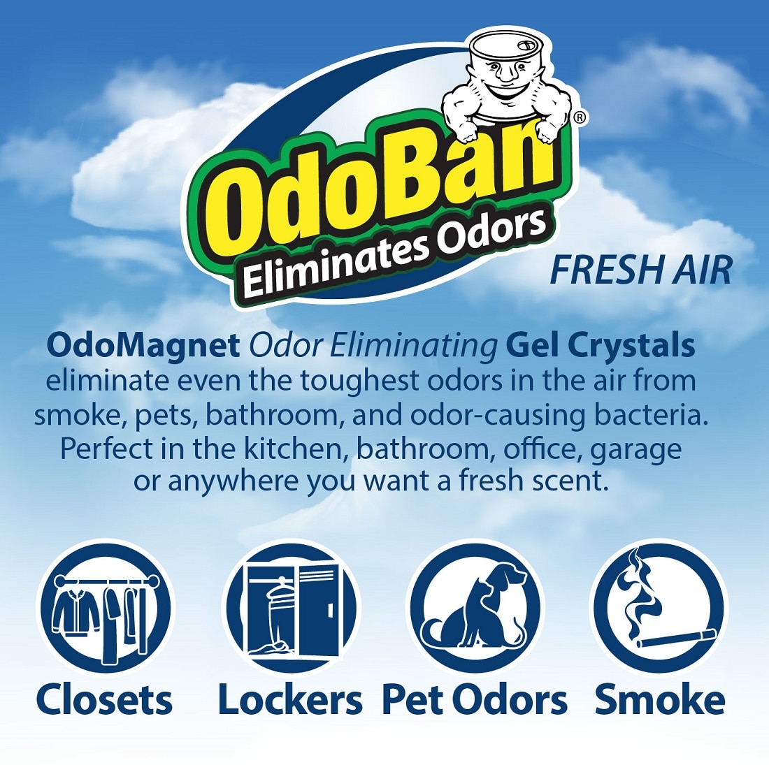 OdoBan 14 oz. OdoMagnet Odor Removing Gel Crystals, Odor Absorber and ...