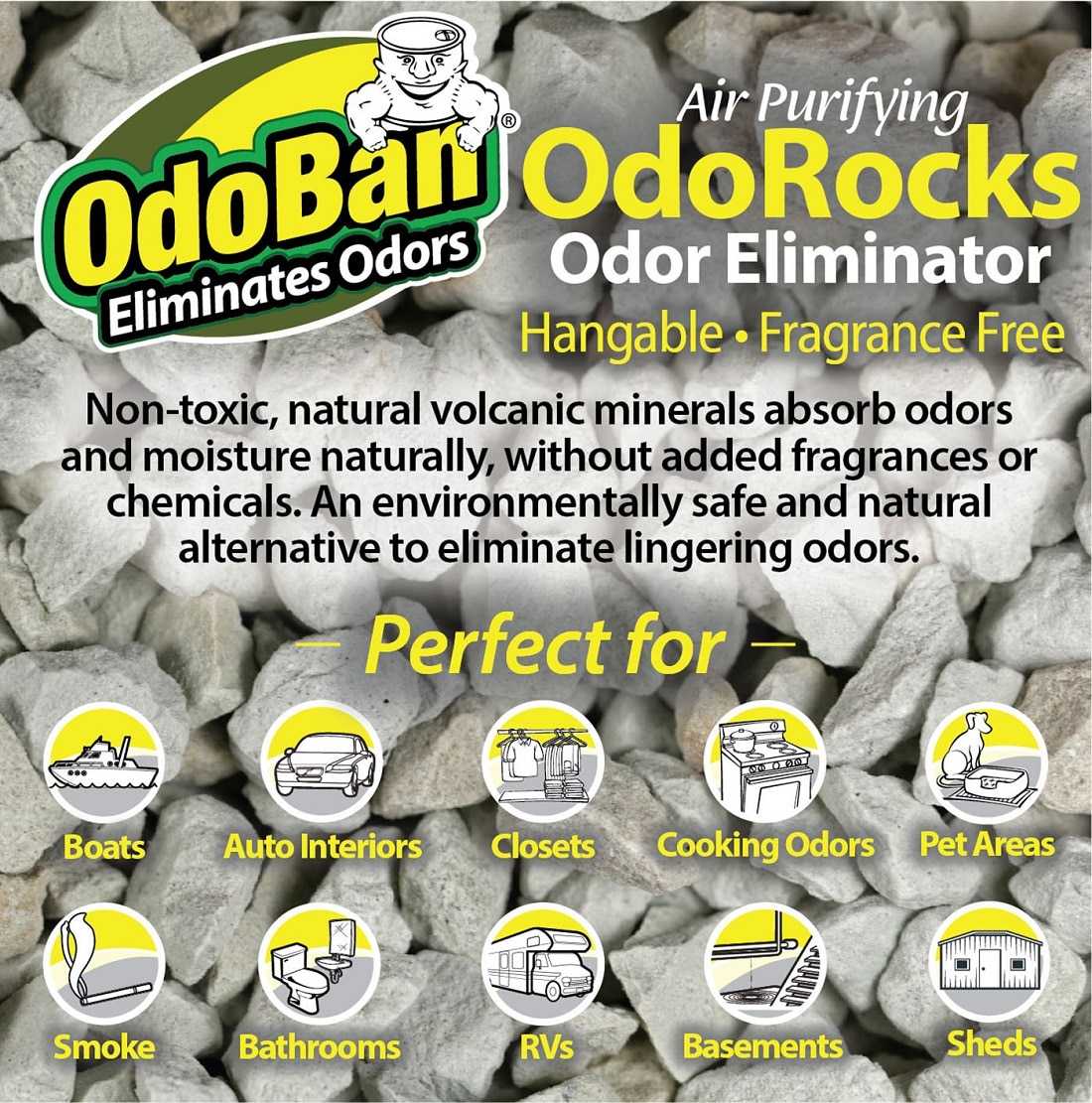OdoBan 32 oz. OdoRocks Natural Volcanic Rock Odor Eliminator, Unscented ...