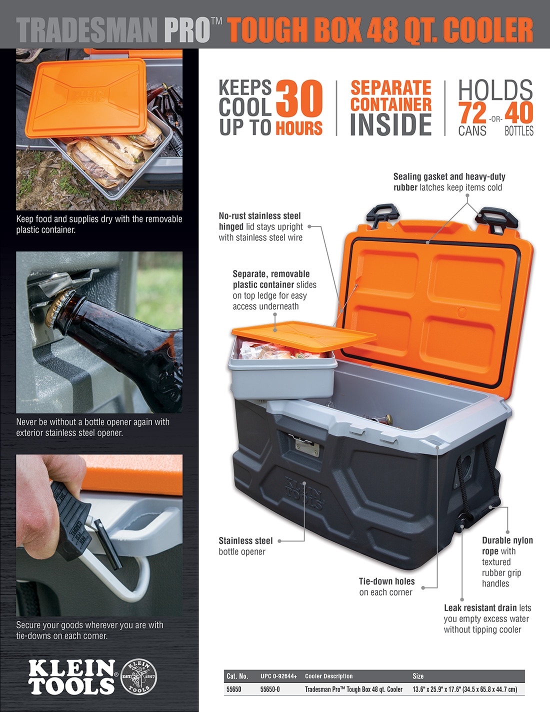 Klein Tools Tradesman Pro Tough Box Cooler, 48-Quart 55650 - The Home Depot