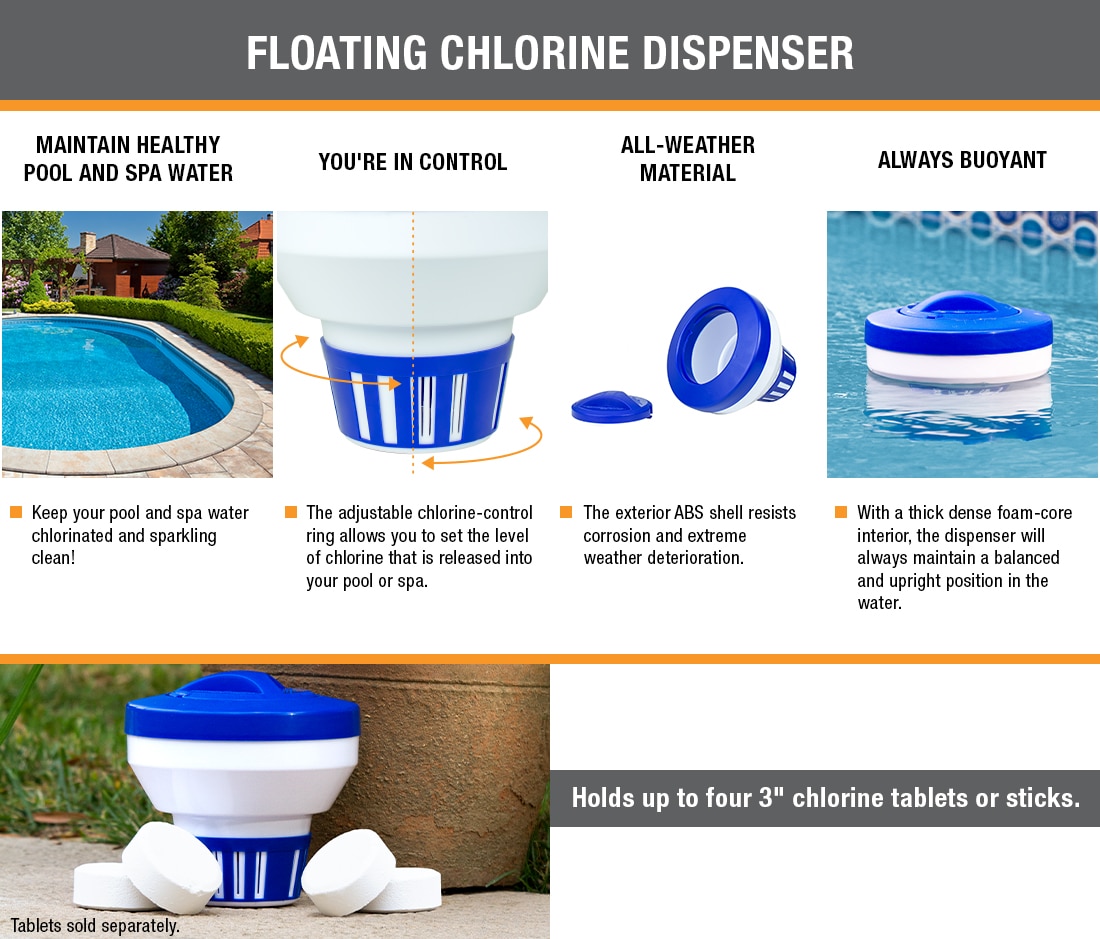 HDX Floating Swimming Pool and Spa Chlorine Dispenser 62155 - The Home ...