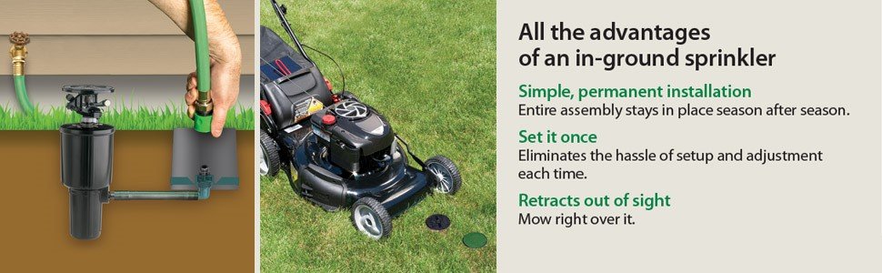 Rain Bird 5250 sq. ft. LG3HE In-Ground Impact Sprinkler with Click-N-Go ...