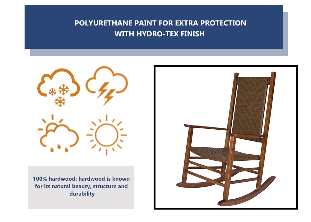 Shine Company Hampton Porch Rocker Oak Wood Outdoor Rocking Chair ...