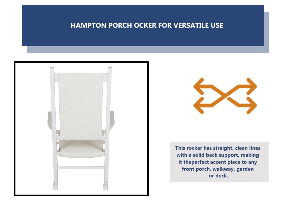 Shine Company Hampton Porch Rocker White Wood Outdoor Rocking Chair ...