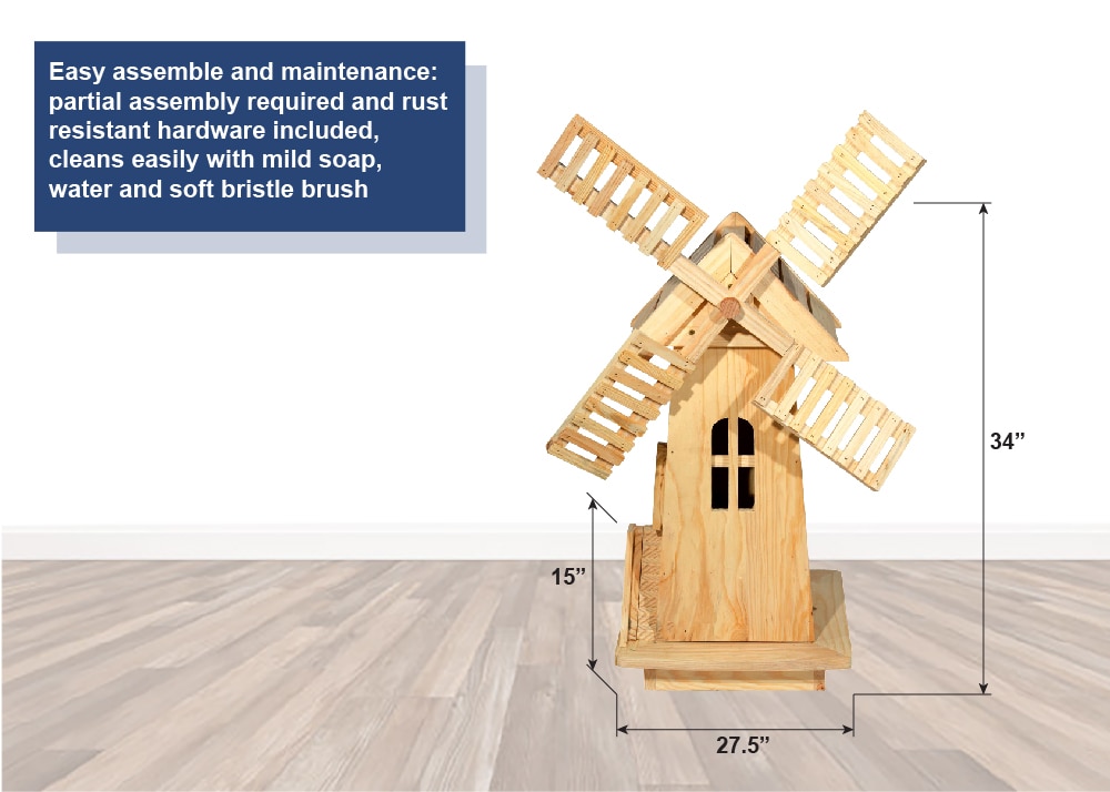 Shine Company Natural Decorative Windmill 4955N - The Home Depot
