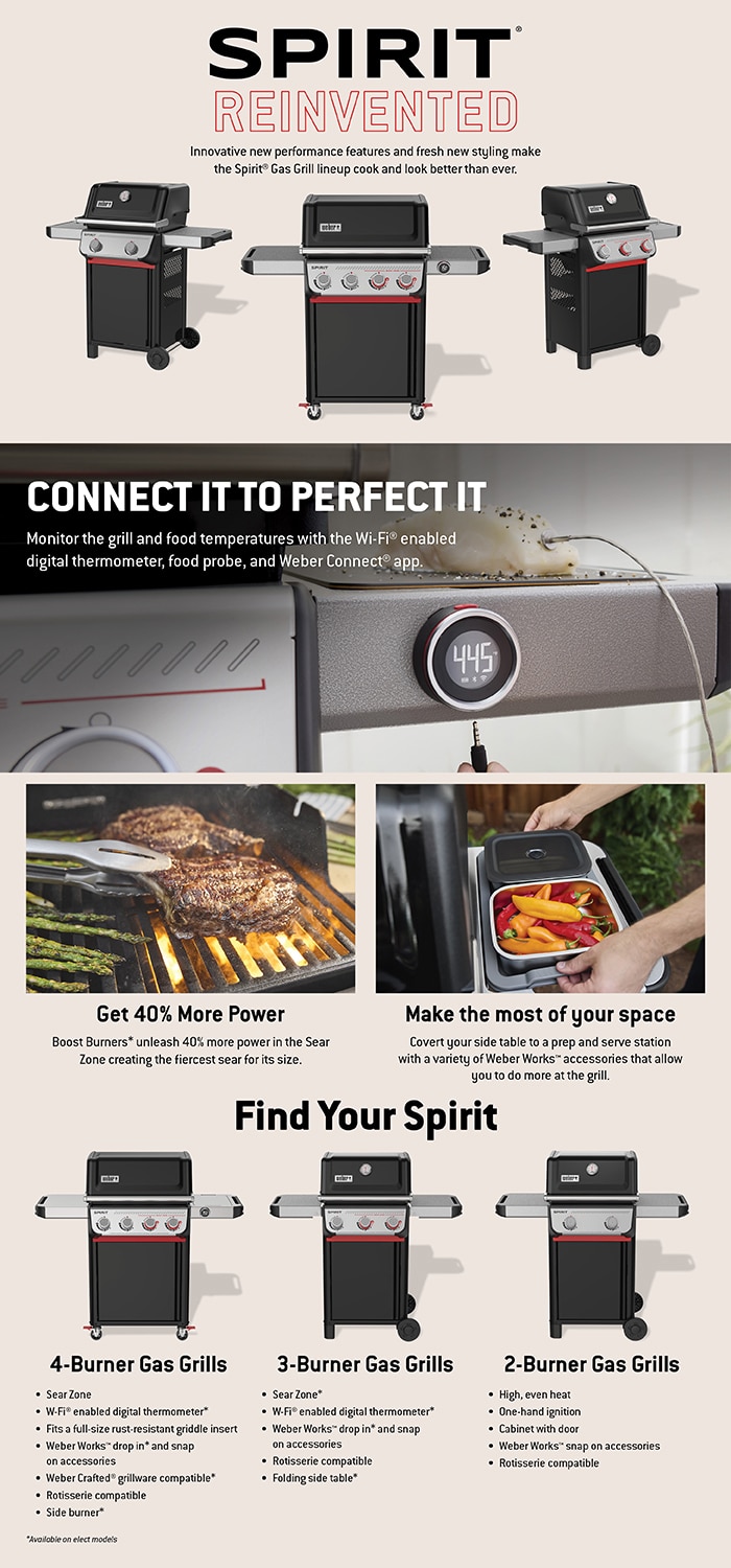 Weber Spirit Smart EX-425C 4-Burner Natural Gas Grill in Black with Wi ...