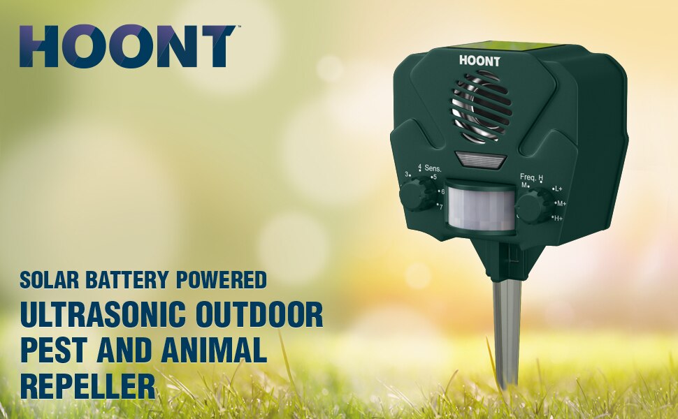 HOONT Advanced Motion Activated Solar Powered Ultrasonic Deer and ...