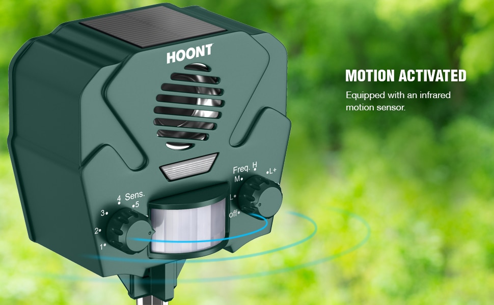 HOONT Advanced Motion Activated Solar Powered Ultrasonic Deer and ...