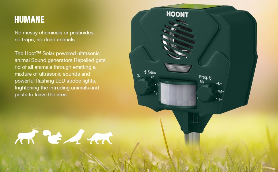 HOONT Advanced Motion Activated Solar Powered Ultrasonic Deer and ...