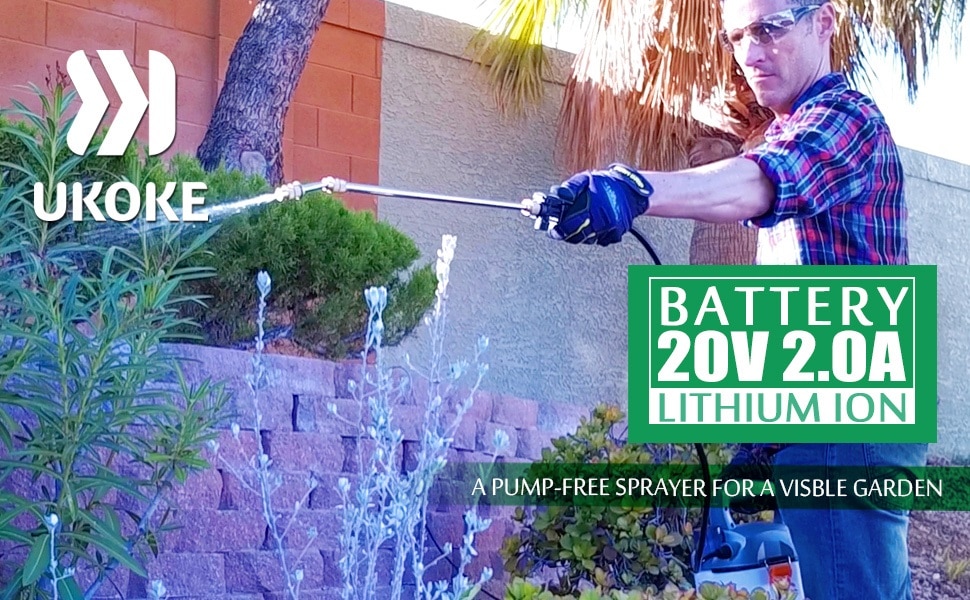 ukoke Cordless Power 1 Gal. Tank Portable Handheld Garden Sprayer in ...