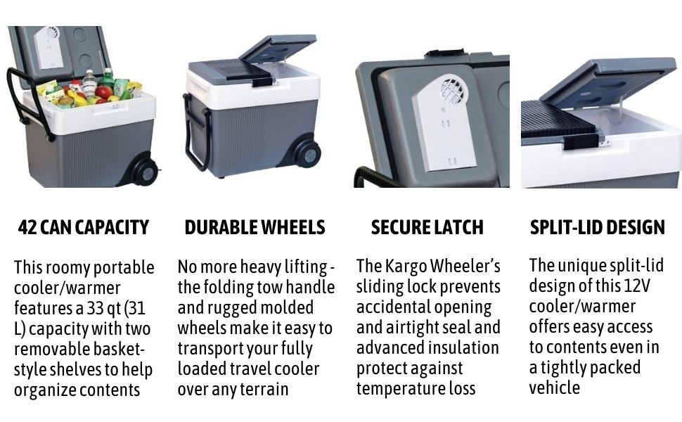 Koolatron 12V Wheeled Electric Cooler/Warmer, 31L (33 qt ...