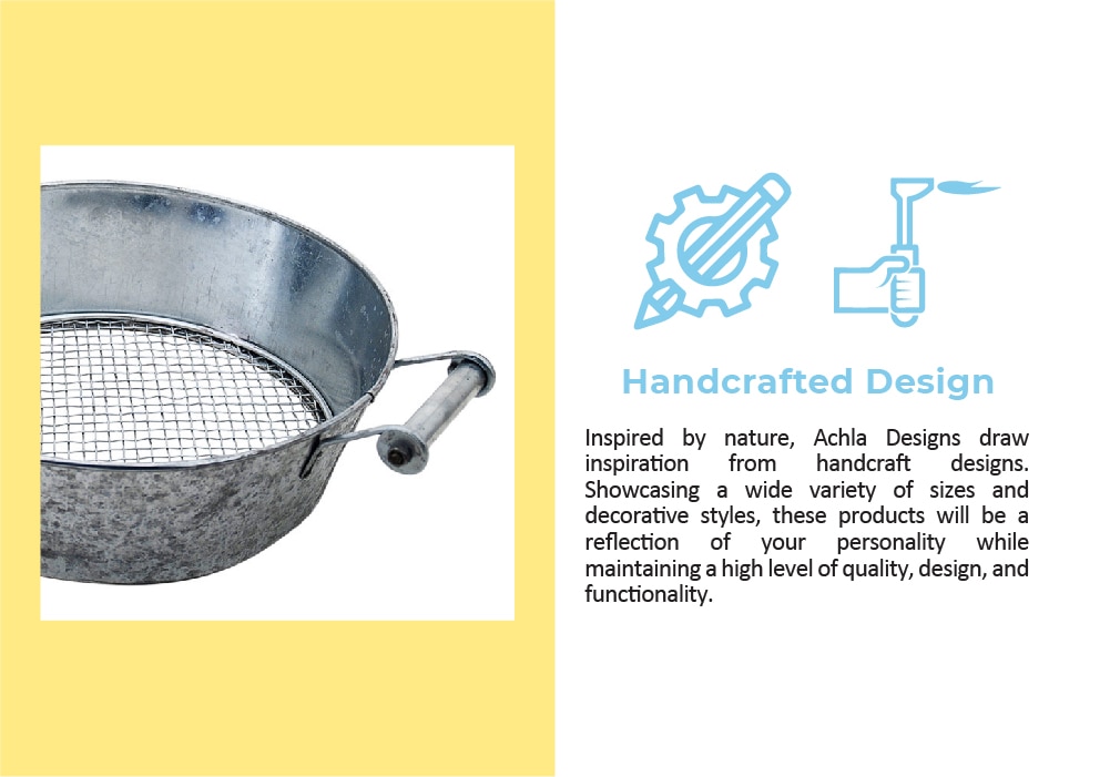 ACHLA DESIGNS 19 in. W 150 oz. Capacity Galvanized Steel Compost Sifter ...