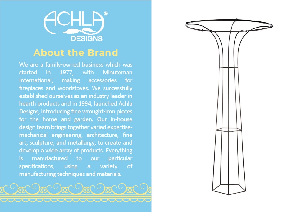 ACHLA DESIGNS 94 in. Wrought Iron Elegant Garden Mushroom Trellis PYL ...