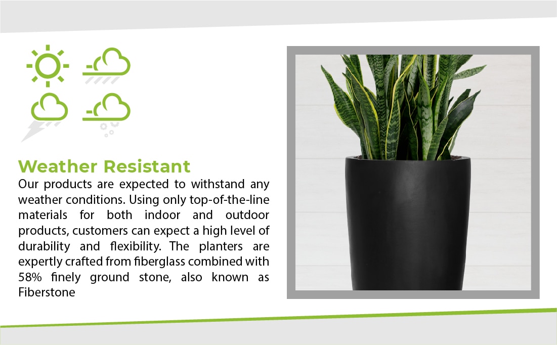 PotteryPots Extra-Large 39.4 in. Tall Black Dax Fiberstone Indoor ...