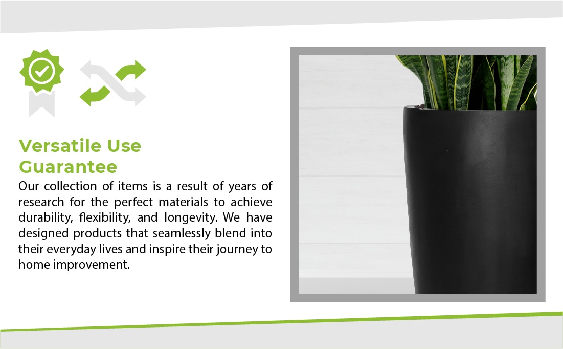 PotteryPots Extra-Large 39.4 in. Tall Black Dax Fiberstone Indoor ...