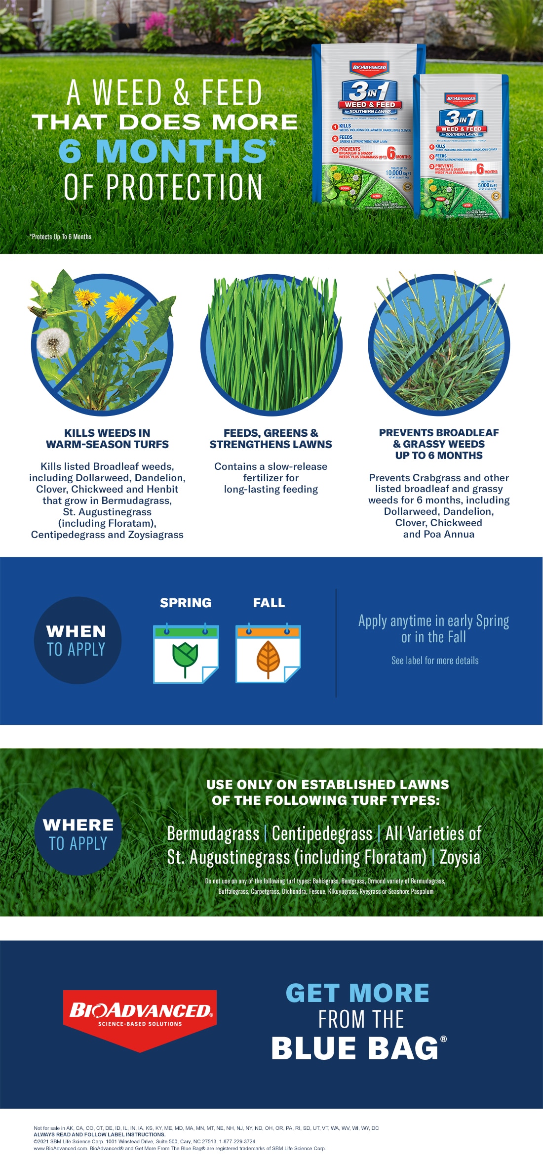 BIOADVANCED 25 lbs. 3-in-1 Weed and Feed for Southern Dry Lawns 704841T ...