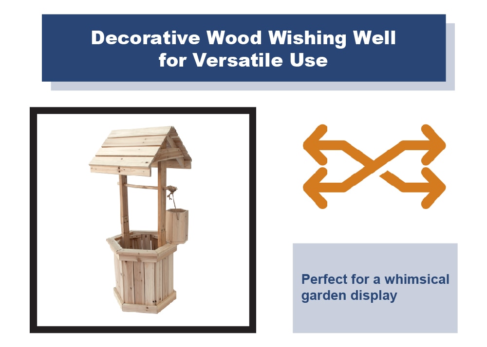 Shine Company 55 in. Decorative Wood Wishing Well 4987N - The Home Depot