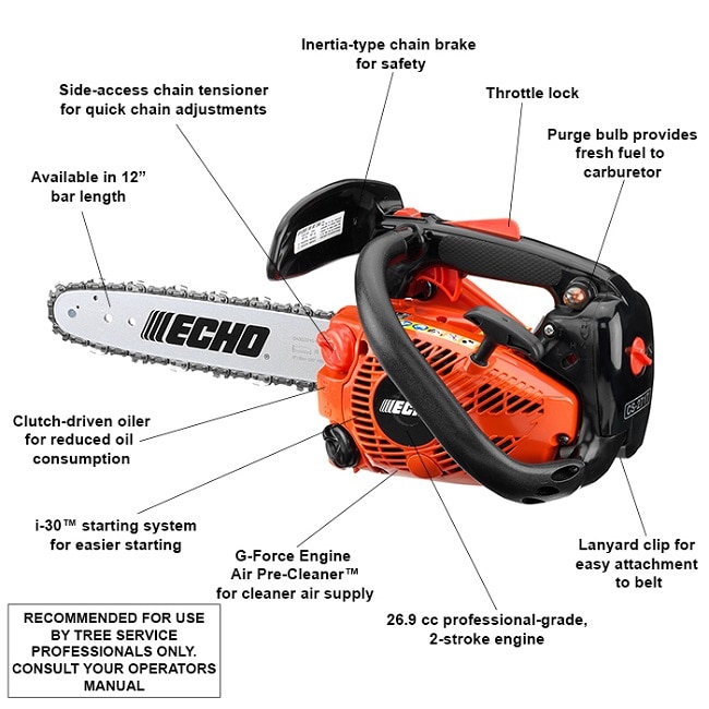 ECHO 12 in. 26.9 cc Gas 2-Stroke Chainsaw with Top Handle CS-271T-12 ...