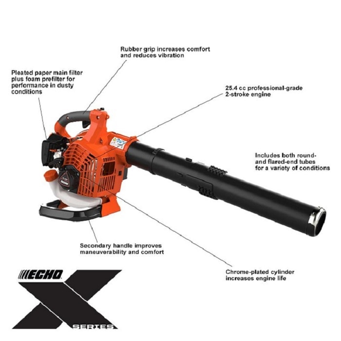 ECHO 172 MPH 456 CFM 25.4 cc Gas 2-Stroke X Series Pro Handheld Leaf ...