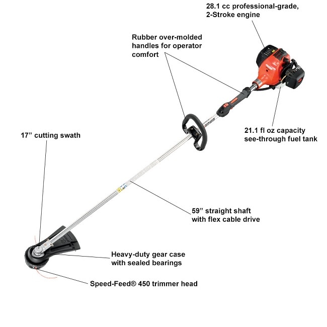 ECHO 28.1 cc Gas 2-Stroke Straight Shaft Trimmer SRM-280 - The Home Depot