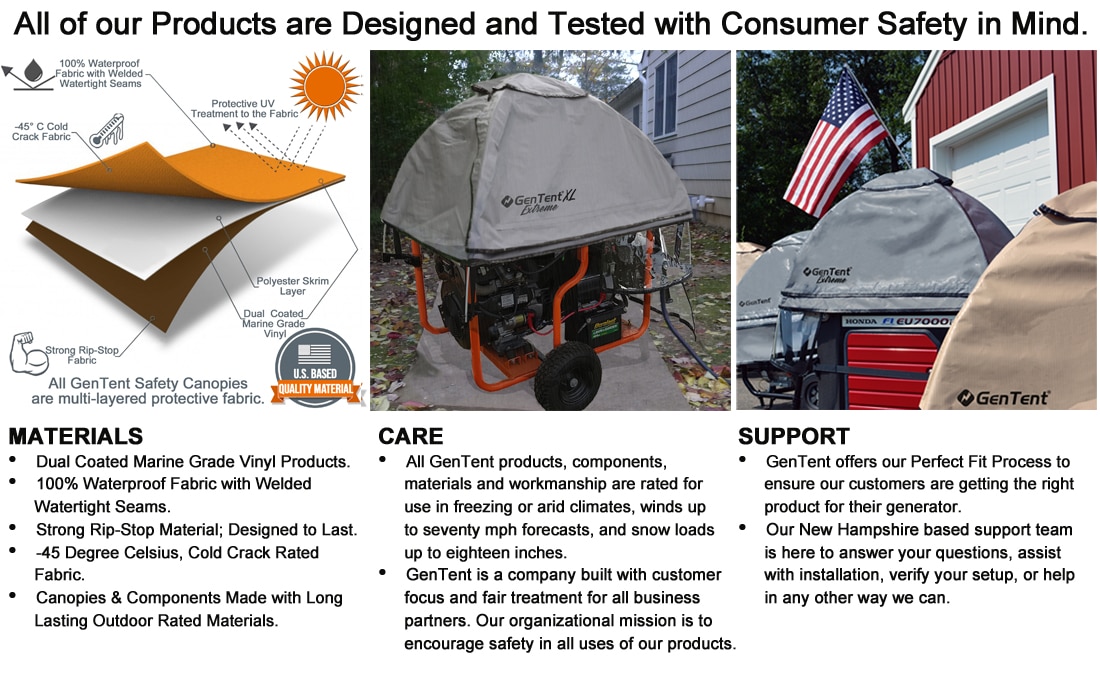 GenTent XL Generator Running Cover - Universal Kit (Extreme, Tan) - for ...