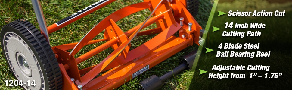 American Lawn Mower Company 14 in. 4-Blade Manual Walk Behind Reel Lawn ...