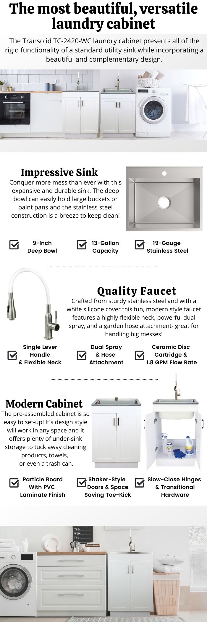 Transolid All-in-One 23.6 in. x 19.7 in. x 34.6 in. Stainless Steel ...