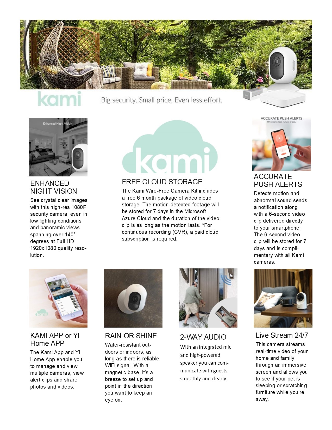 Kami WK101 Wireless Outdoor Security Surveillance Camera with IP-65 ...