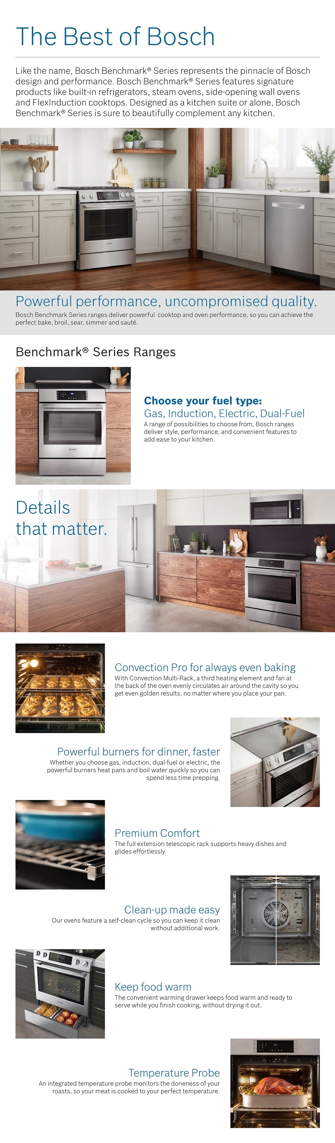 Bosch Benchmark Series 30 in. 4.6 cu. ft. Slide-In Dual Fuel Range with ...