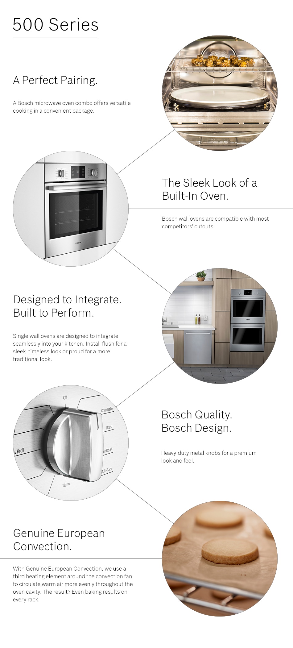 Bosch 500 Series 30 in. Electric Convection Wall Oven & Built-In ...