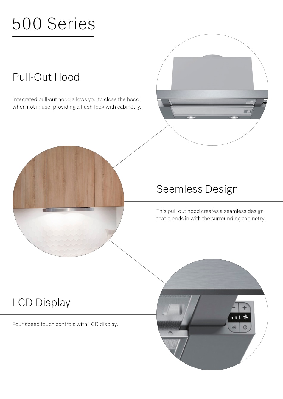 Bosch 500 Series 24 in. Under Cabinet Convertible Range Hood with LED ...