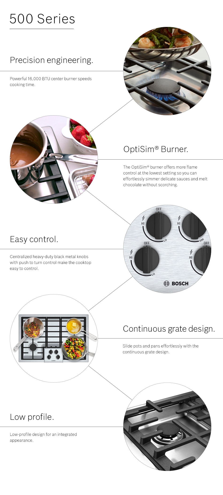 Bosch 500 Series 30 in. Gas Cooktop in Stainless Steel with 4 Burners ...