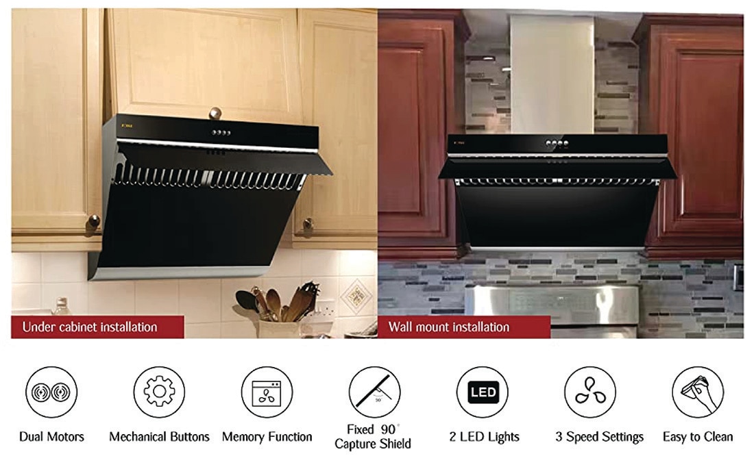 FOTILE Slant Vent Series 30 in. 850 CFM Under Cabinet or Wall Mount ...