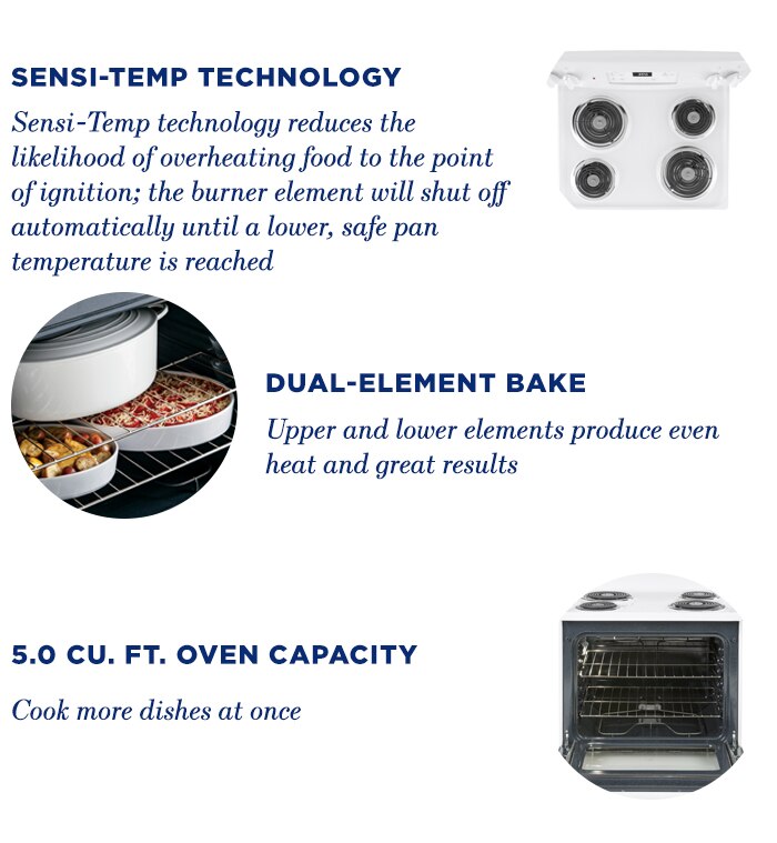 GE 30 in. 4 Burner Element Free-Standing Electric Range in White ...
