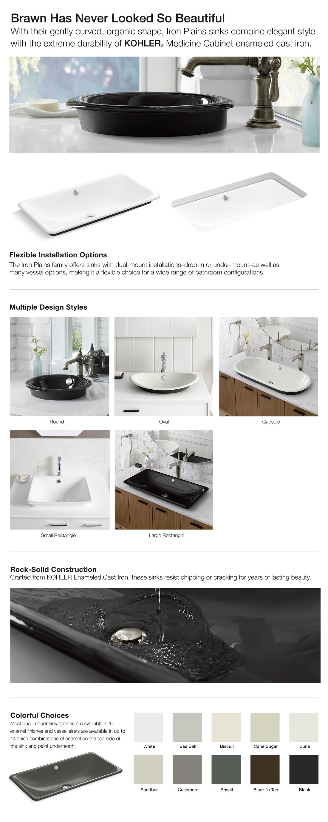 KOHLER Iron Plains 30 in. x 15.62 in. Drop-In Bathroom Sink in White ...