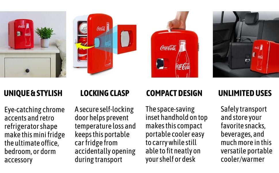 Coca-Cola Classic Coke Bottle 4L Mini Fridge with12V DC and 110V AC ...