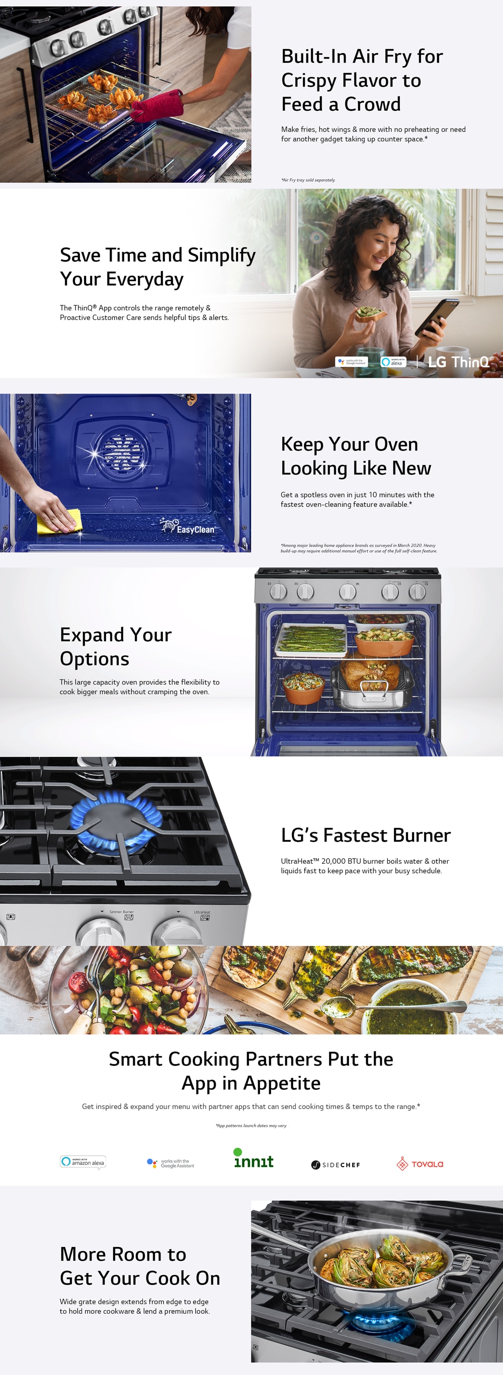 LG 5.8 cu. ft. Smart Wi-Fi Enabled Fan Convection Gas Single Oven Range ...