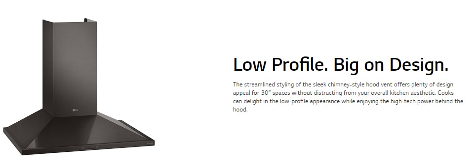 LG 30 in. Smart Wall Mount Range Hood with LED Lighting in Stainless ...