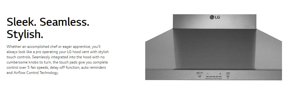 LG 30 in. Smart Wall Mount Range Hood with LED Lighting in Stainless ...