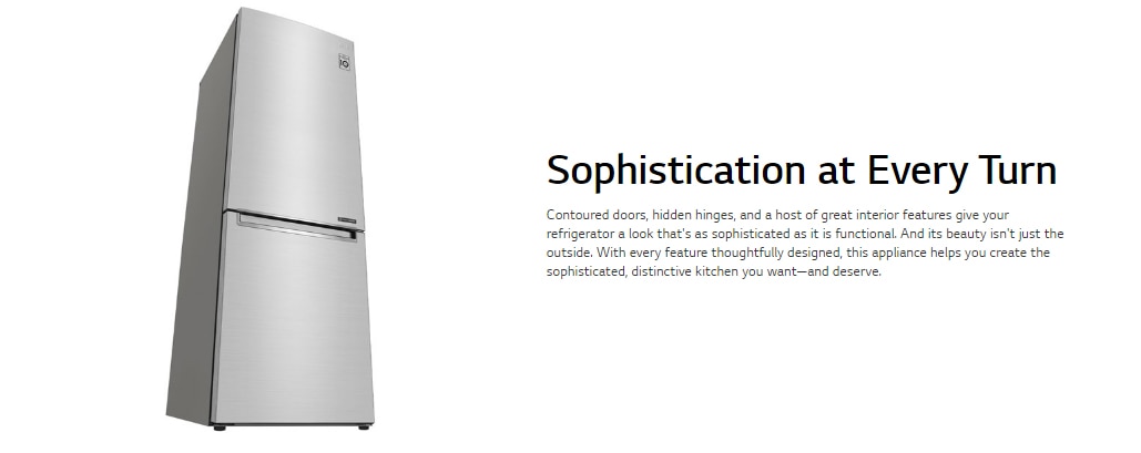 LG 12 cu. ft. Bottom Freezer Refrigerator with Ice Maker, Multi-Air ...