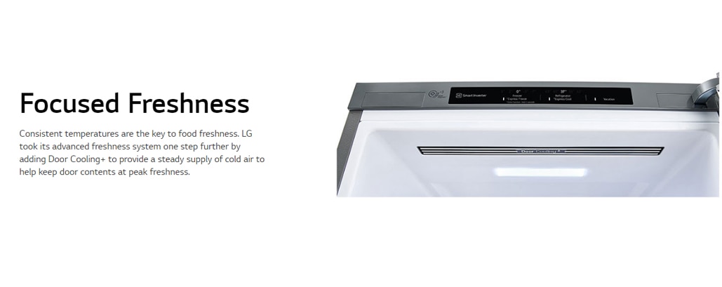 LG 11 cu. ft. Bottom Freezer Refrigerator with Door Cooling, Multi-Air ...