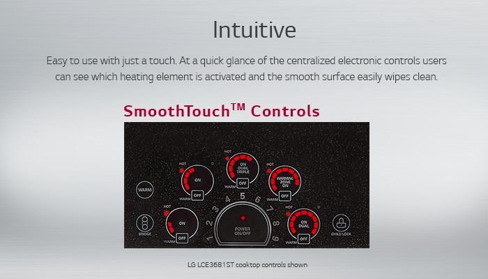 LG STUDIO 36 in. Radiant Electric Cooktop in Stainless Steel with 5 ...