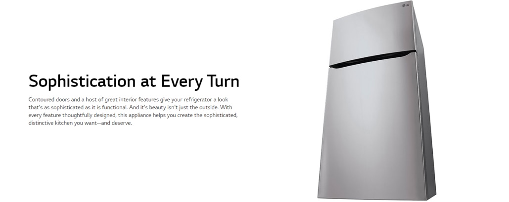 LG 30 in. W 20 cu. ft. Top Freezer Refrigerator with LED Lighting and ...