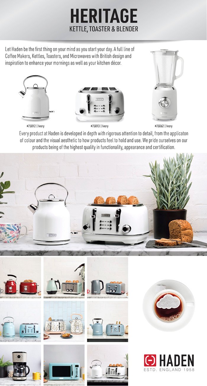 HADEN Heritage 12-Cup Ivory White Retro Style Coffee Maker Programmable ...