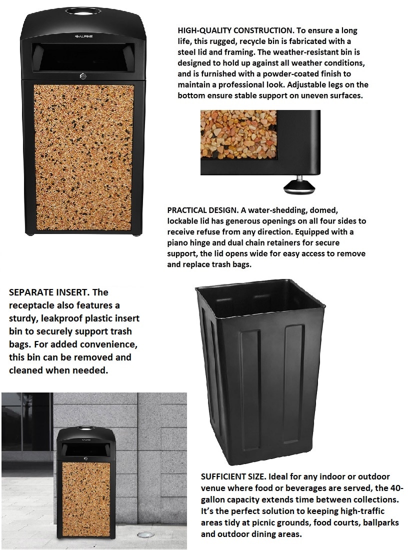 Alpine Industries 40 Gal. Beige Stone All-Weather Vented Outdoor ...