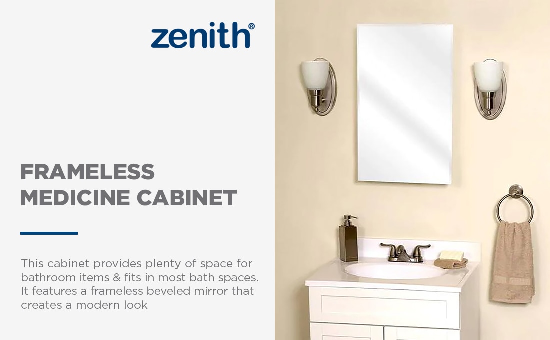 Zenith 16 in. W x 26 in. H Rectangular Recessed or Surface Mount ...