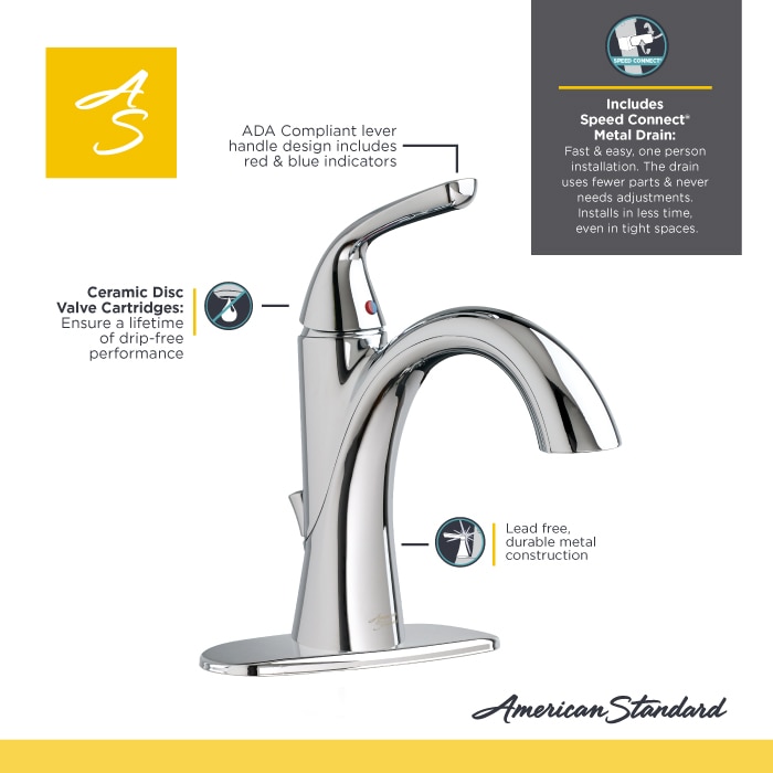 American Standard Fluent Single Hole Single-Handle Bathroom Faucet in ...