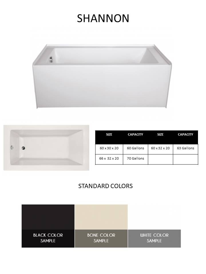 Hydro Systems Shannon 60 in. Acrylic Left Hand Drain Rectangular Alcove ...